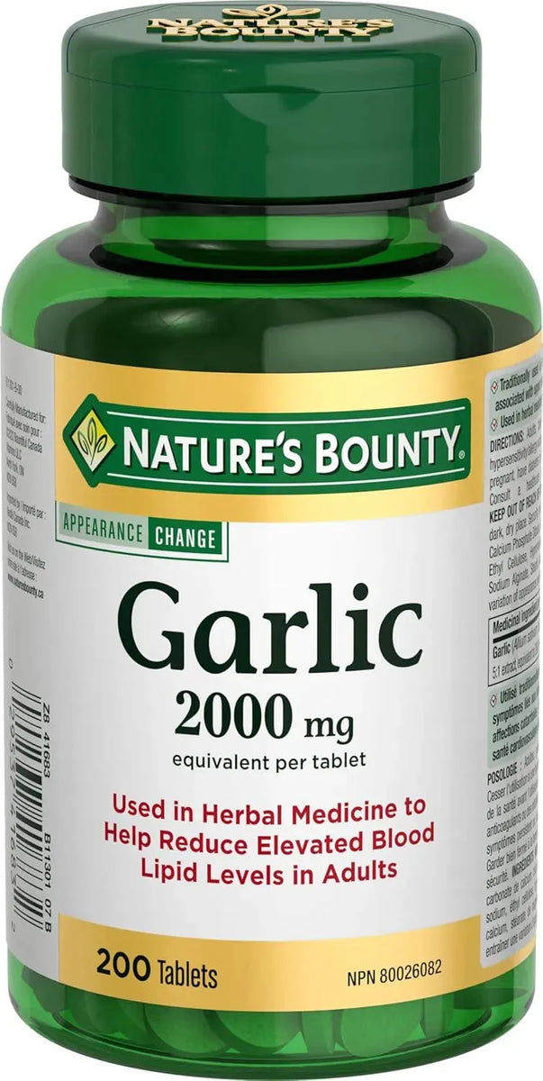 Nature's Bounty Garlic 2000Mg. 200 Tabletas – The Red Vitamin MX