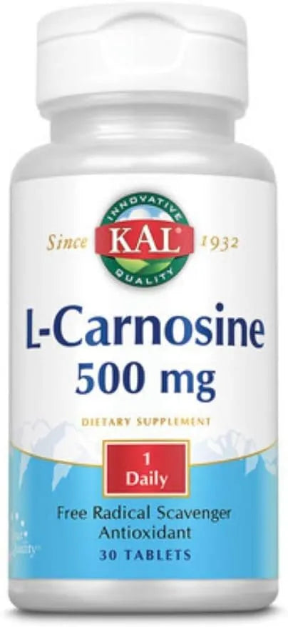 KAL L-Carnosine 500Mg. 30 Tabletas – The Red Vitamin MX