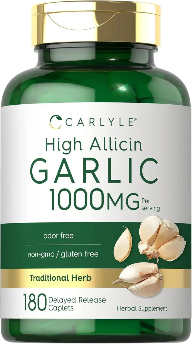 Carlyle Garlic Supplement with High Allicin 1000Mg. 180 Tabletas – The Red Vitamin MX