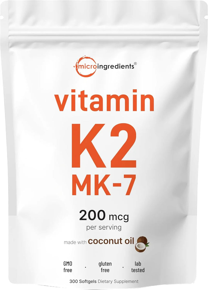 Micro Ingredients Vitamin K2 MK-7 200mcg 300 Capsulas Blandas – The Red Vitamin MX