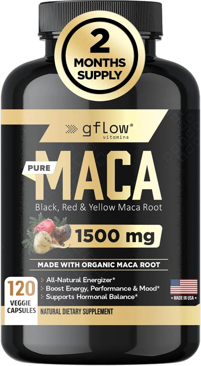 Gflow Vitamins Organic Maca Root 1500Mg. 120 Capsulas – The Red Vitamin MX