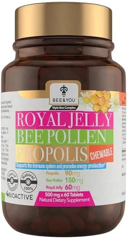 BEE and You Royal Jelly + Propolis + Bee Pollen 60 Tabletas Masticable – The Red Vitamin MX