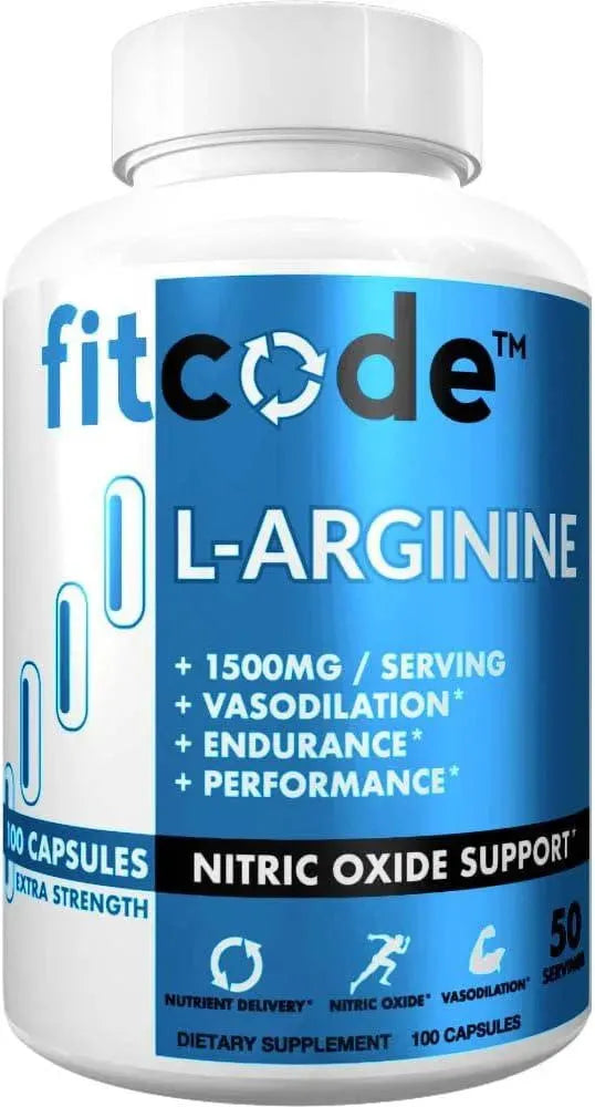 fitcode Pure Extra Strength L-Arginine HCl 1500Mg. 100 Capsulas – The Red Vitamin MX