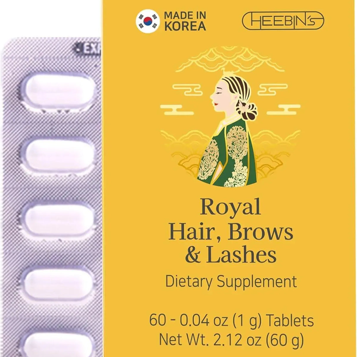 Heebin's Royal Hair, Brows & Lashes 60 Tabletas – The Red Vitamin MX