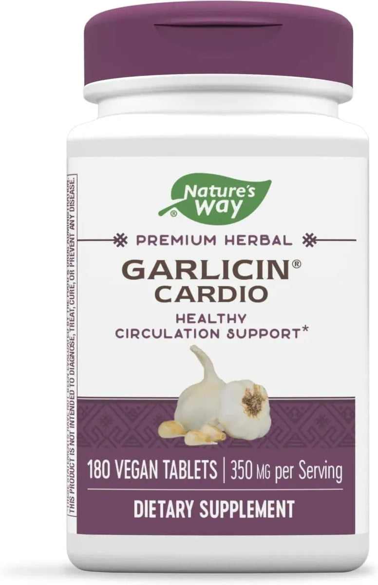 Nature's Way Premium Herbal Garlicin Cardio 350Mg. 180 Tabletas – The Red Vitamin MX