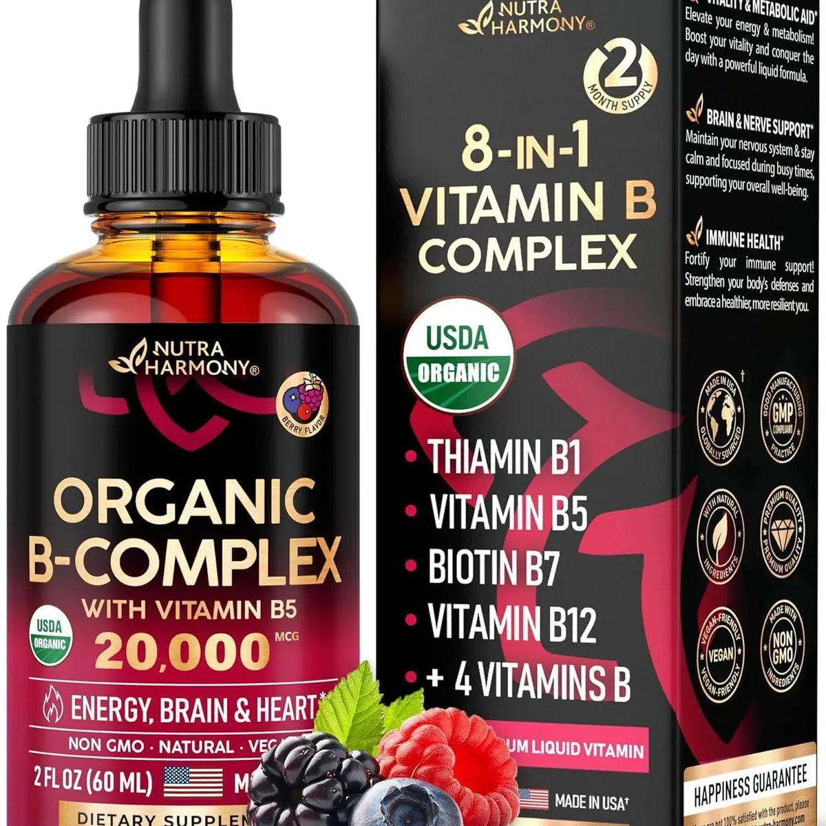 Nutra Harmony Organic Vitamin B-Complex 60Ml. – The Red Vitamin MX