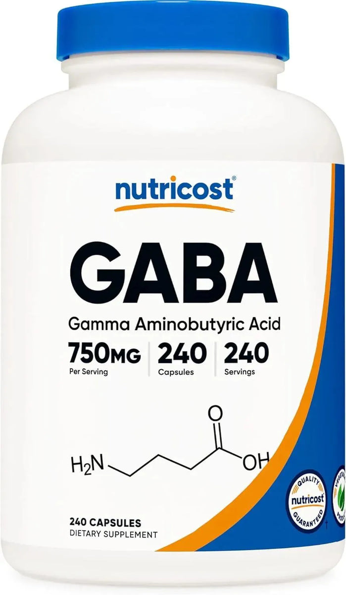 Nutricost GABA (Gamma Aminobutyric Acid) 750Mg. 240 Capsulas – The Red Vitamin MX