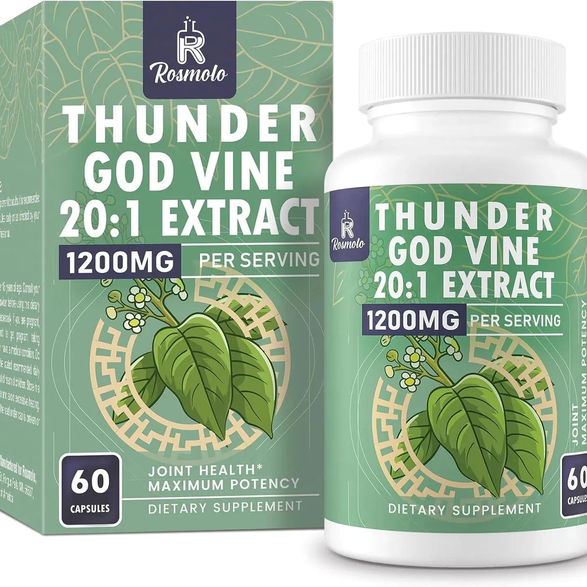 Rosmolo Thunder God Vine Root Extract 20:1 1200Mg. 60 Capsulas – The Red Vitamin MX