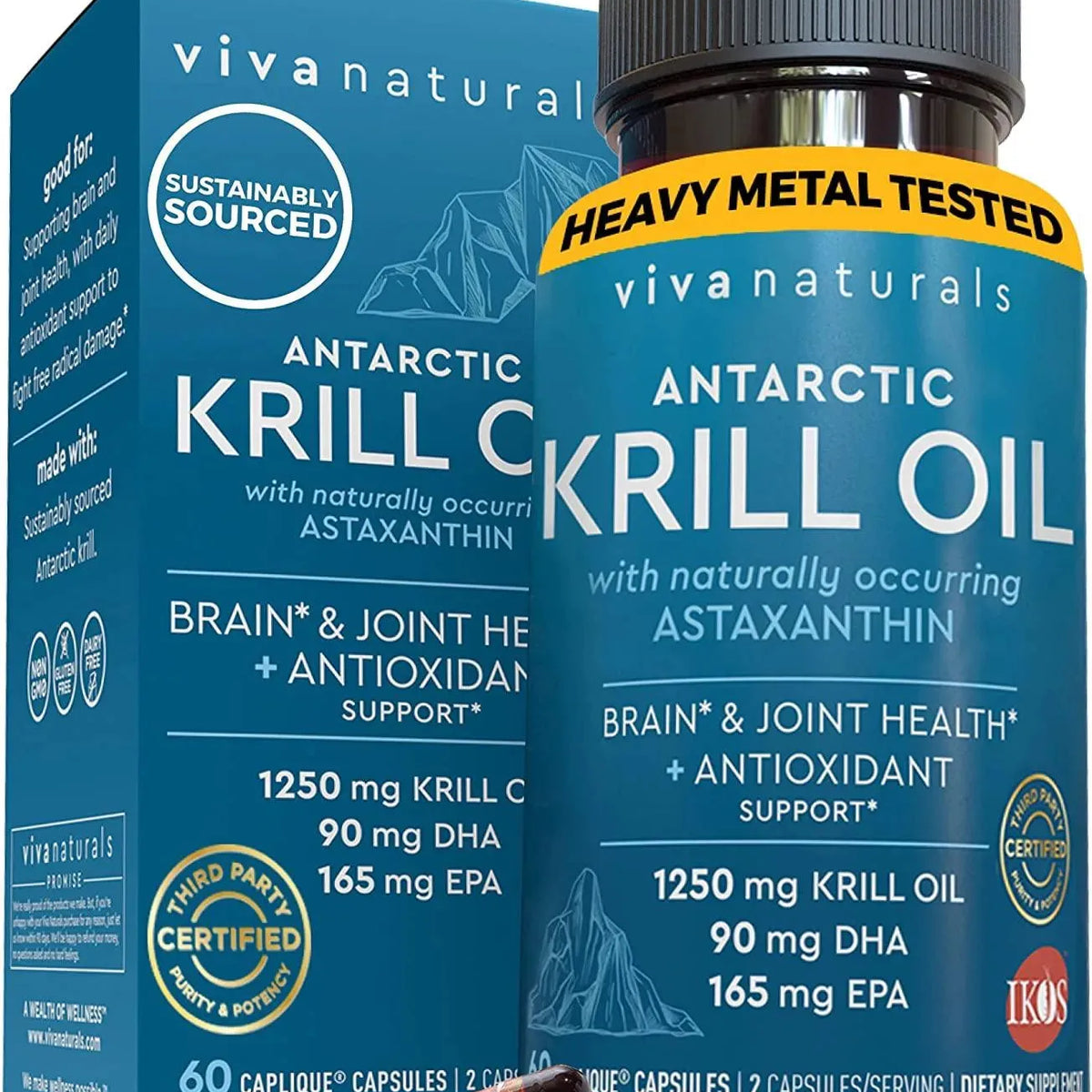 Viva Naturals Antarctic Krill Oil Omega 3 1250Mg. 60 Capsulas Blandas – The Red Vitamin MX