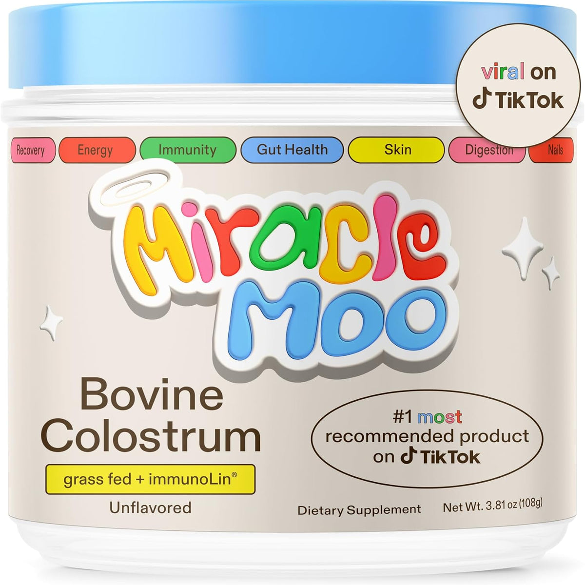 Miracle Moo Grass Fed Bovine Colostrum Supplement 3.81Oz. – The Red ...