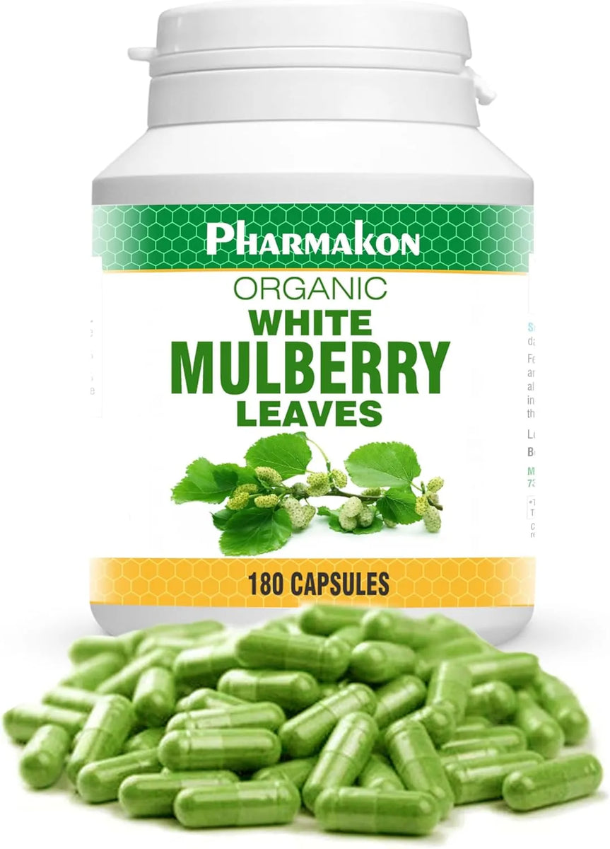 PHARMAKON Organic White Mulberry Leaf 180 Capsulas – The Red Vitamin MX