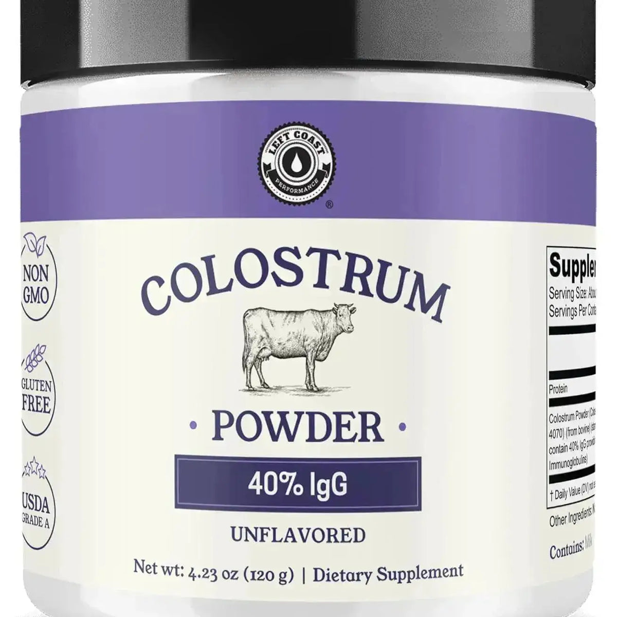 Left Coast Performance Colostrum Powder 40% IgG 60 Servicios 120Gr ...