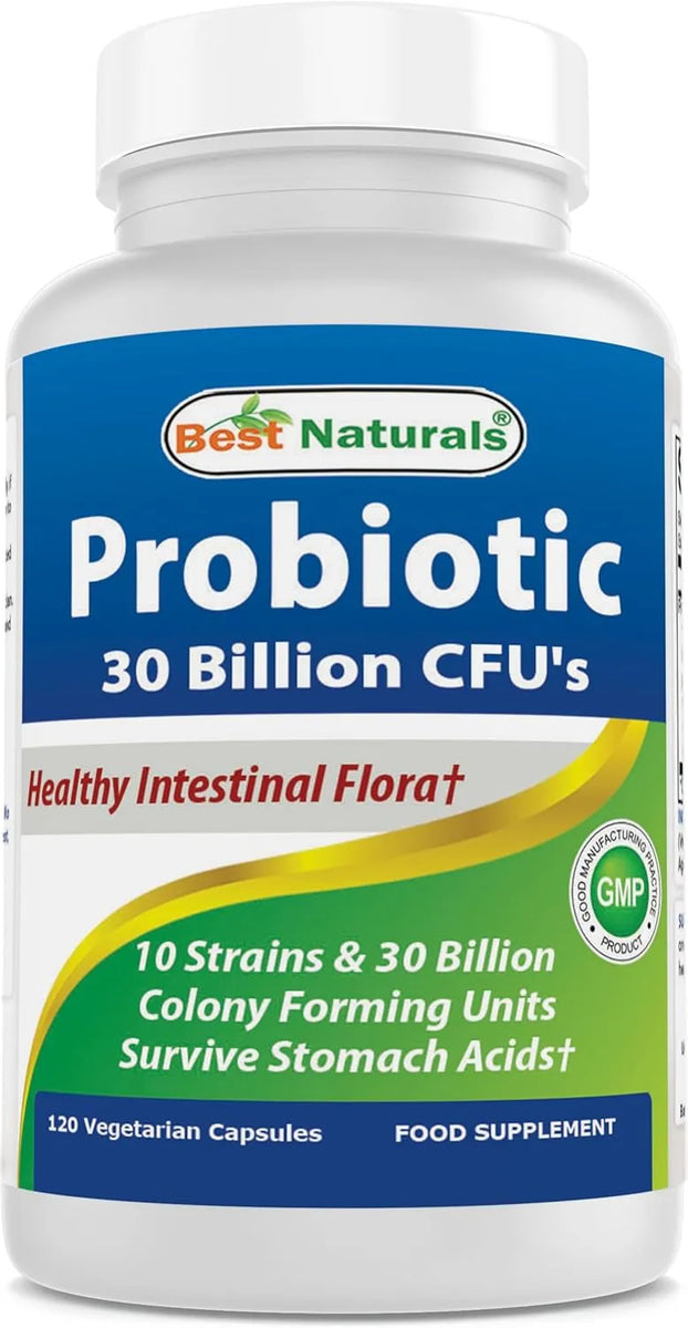 Best Naturals Probiotic 10 Strains & 30 Billion CFU 120 Capsulas – The ...
