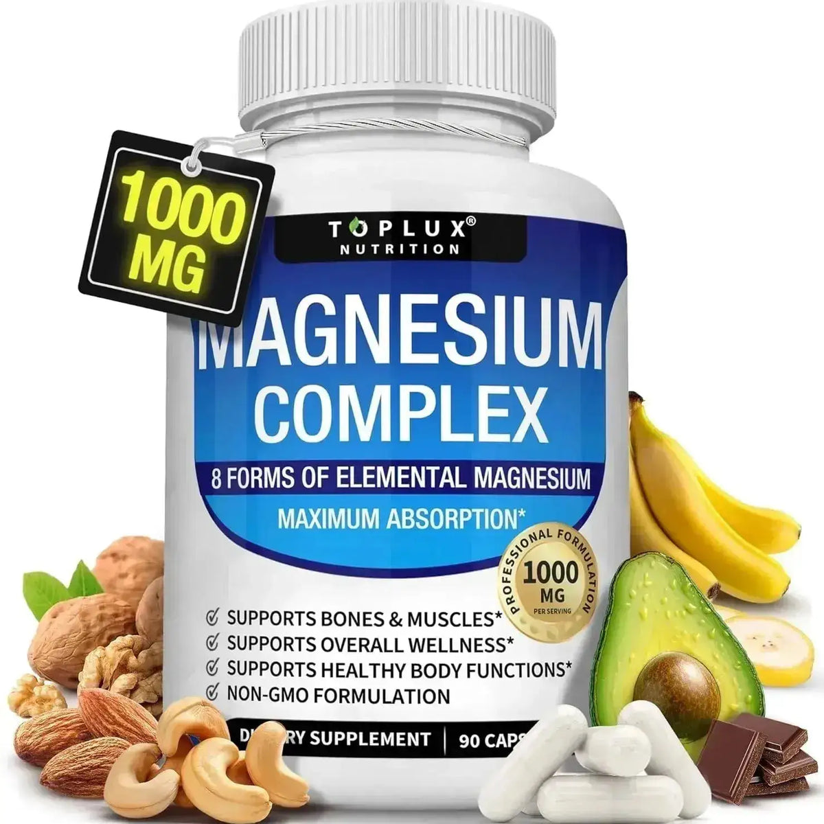 Toplux Magnesium Complex 1000Mg. 90 Capsulas – The Red Vitamin MX
