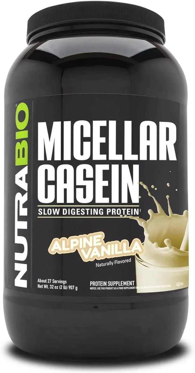 NutraBio Micellar Casein Protein Powder Alpine Vanilla 907Gr. – The Red ...