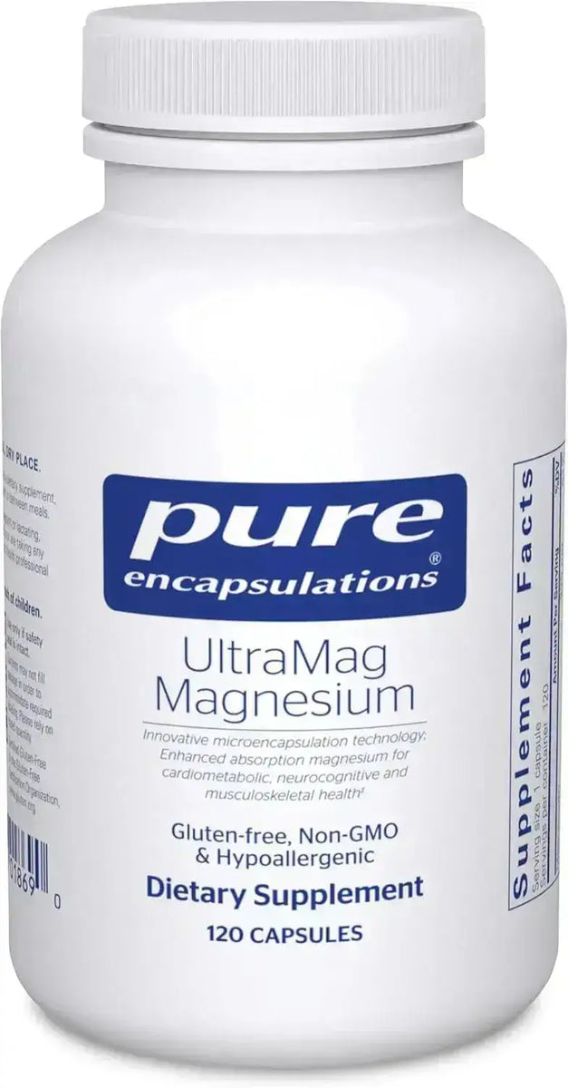 Pure Encapsulations UltraMag Magnesium 120 Capsulas – The Red Vitamin MX