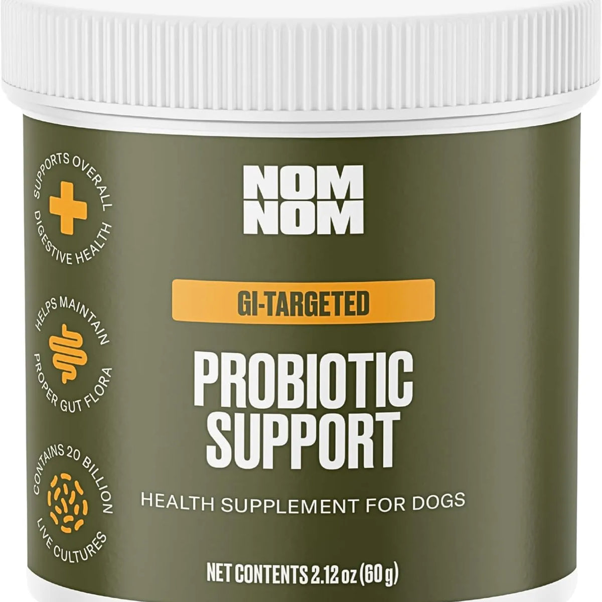Nom Nom Dog GI-Targeted Probiotic Support 60Gr. – The Red Vitamin MX