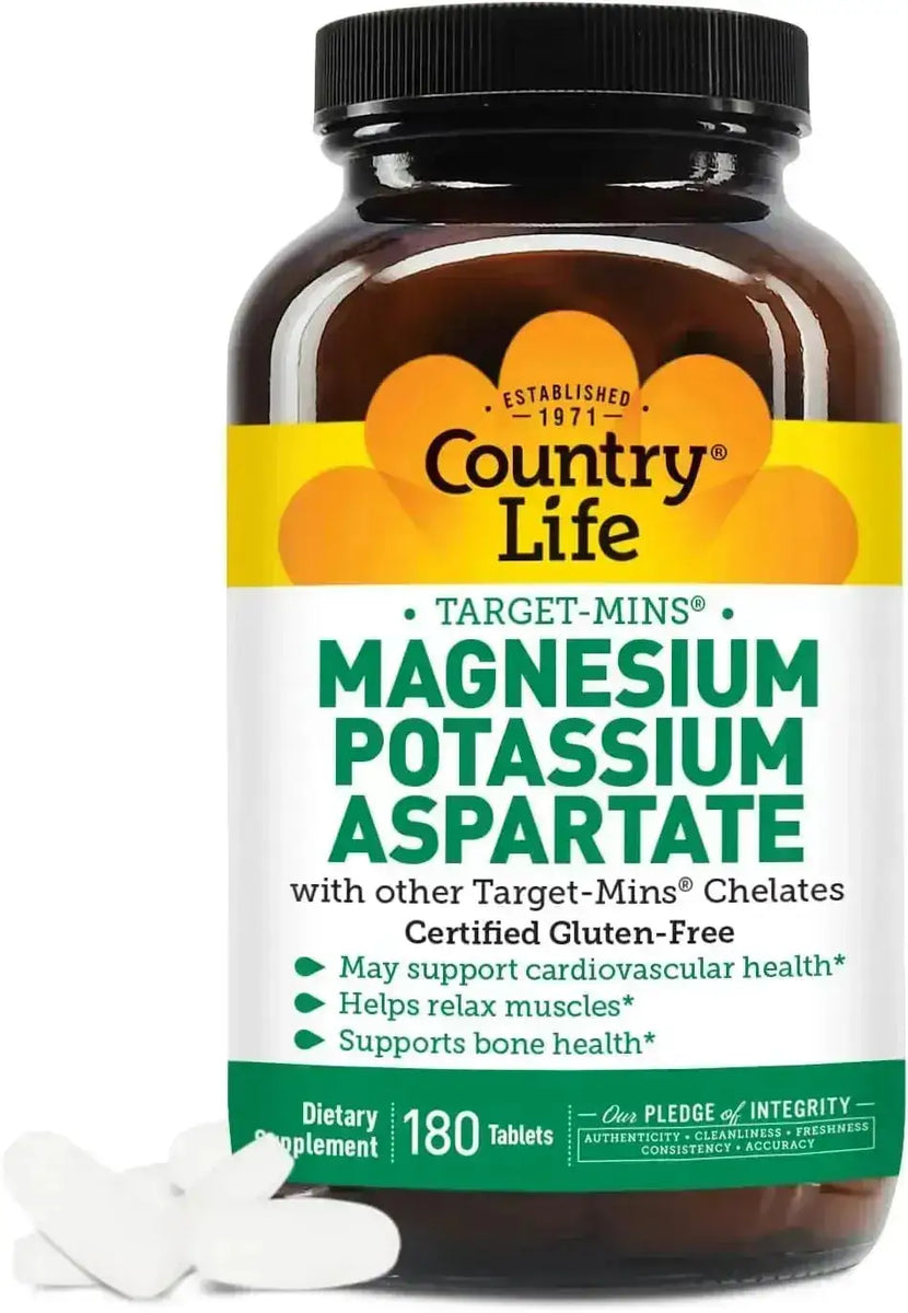 Country Life Magnesium and Potassium 180 Tabletas – The Red Vitamin MX