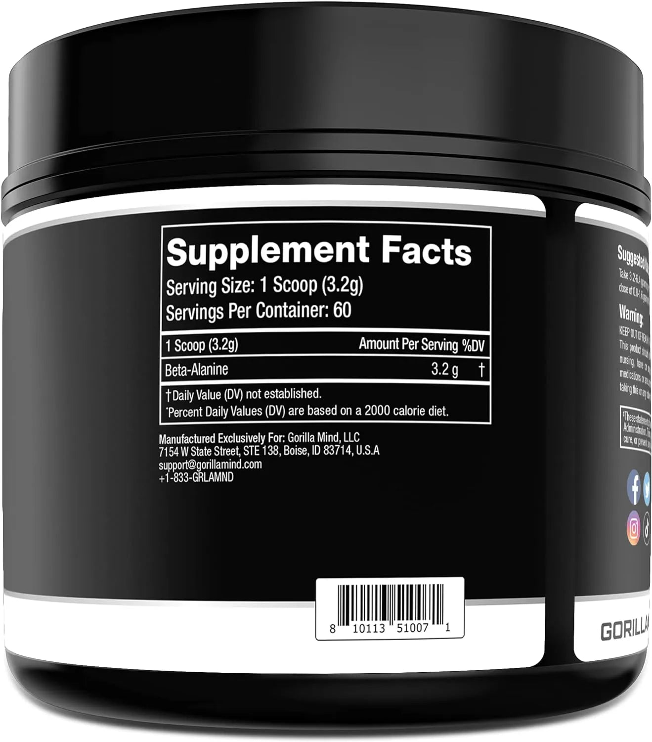 Gorilla Mode Beta-Alanine 60 Servicios 192Gr. – The Red Vitamin MX