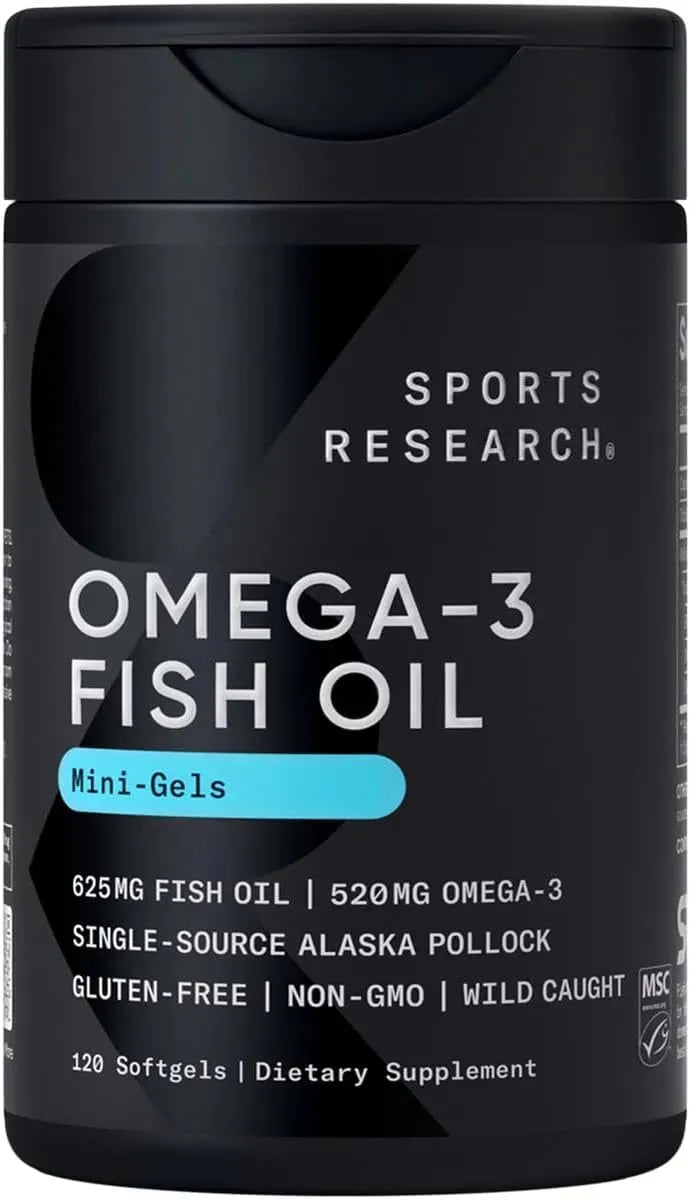 Sports Research Fish Oil Mini-Softgels 625Mg. 120 Mini Capsulas Blanda ...