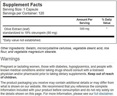 Synergy Olive Leaf Extract 500Mg. 120 Capsulas – The Red Vitamin MX