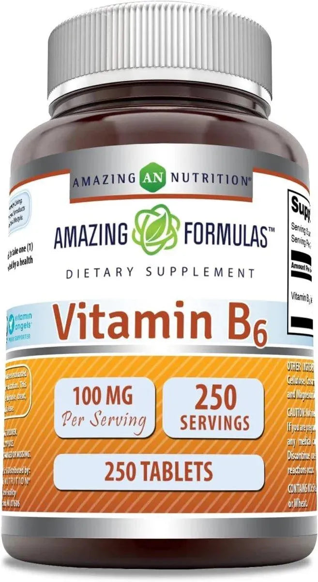 Amazing Formulas Vitamin B6 100Mg. 250 Tabletas – The Red Vitamin MX