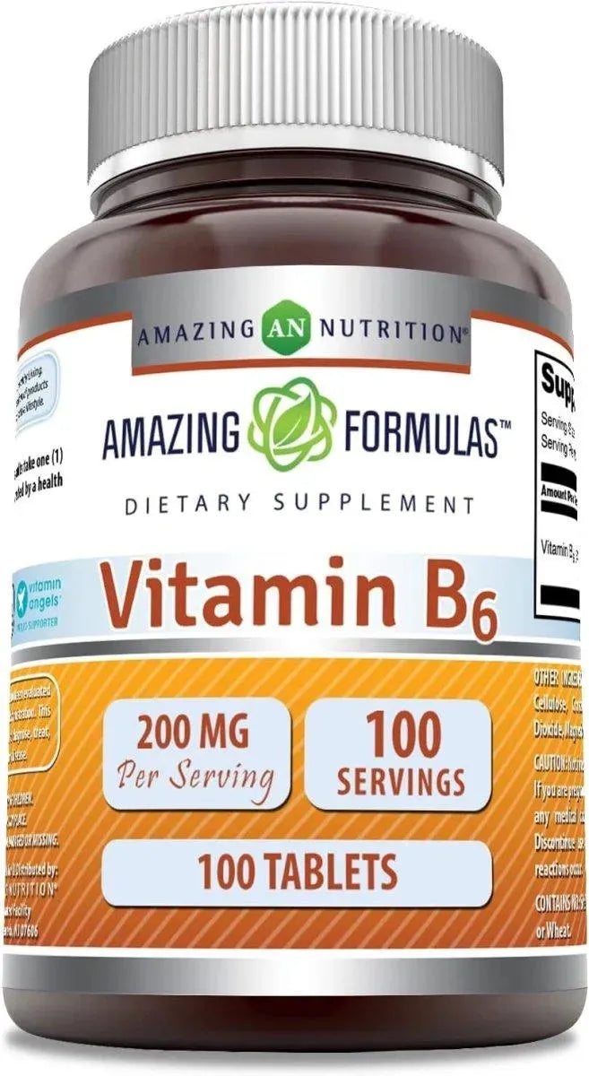 Amazing Formulas Vitamin B6 200Mg. 100 Tabletas – The Red Vitamin MX