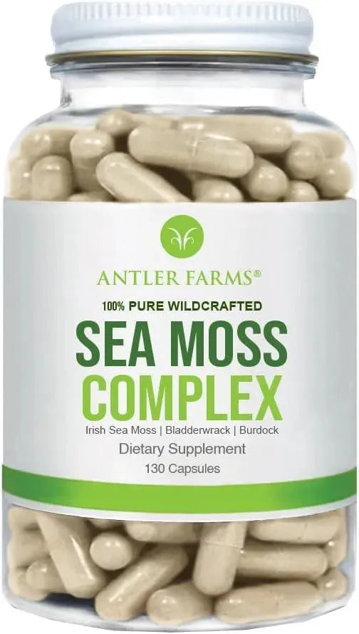 Antler Farms 100% Pure Sea Moss Complex 130 Capsulas – The Red Vitamin MX