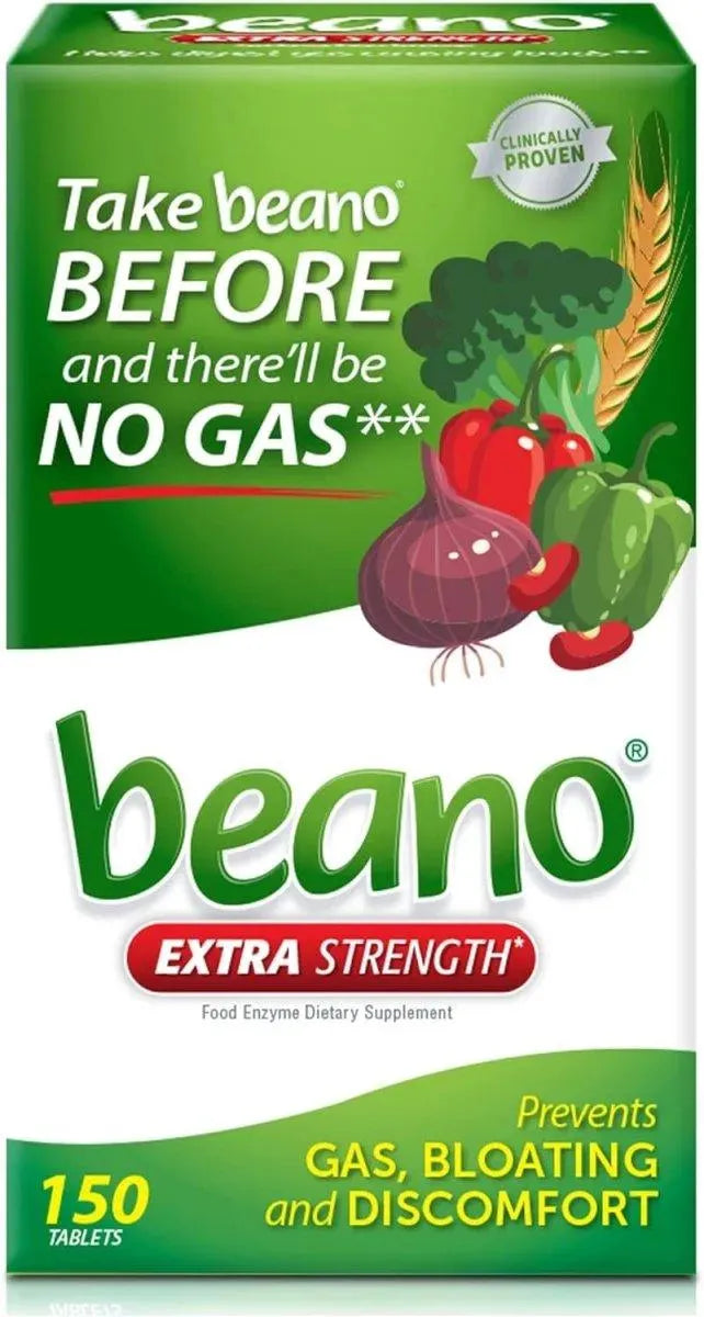Beano Extra Strength Gas Prevention & Digestive Enzyme 150 Tabletas ...