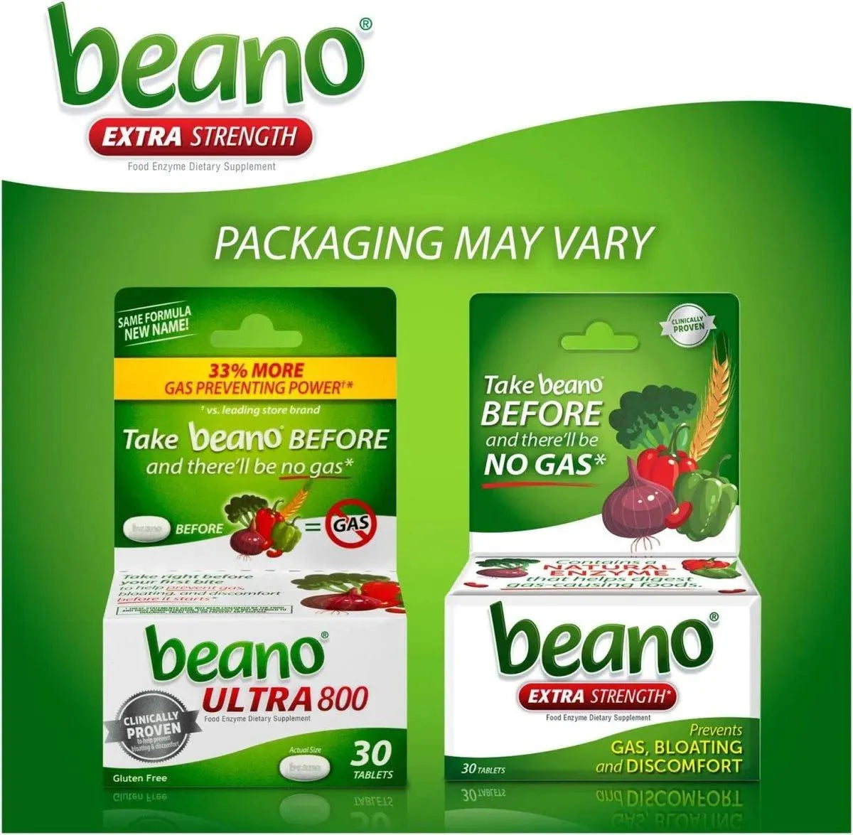 Beano Ultra 800 Gas Prevention Food Enzyme 30 Tabletas – The Red Vitamin MX