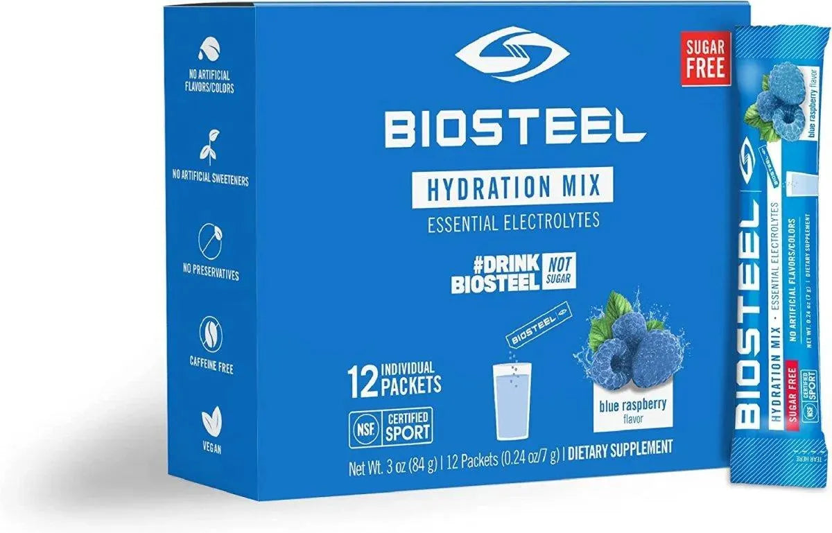 BioSteel Hydration Mix Blue Raspberry 12 Paquetes – The Red Vitamin MX