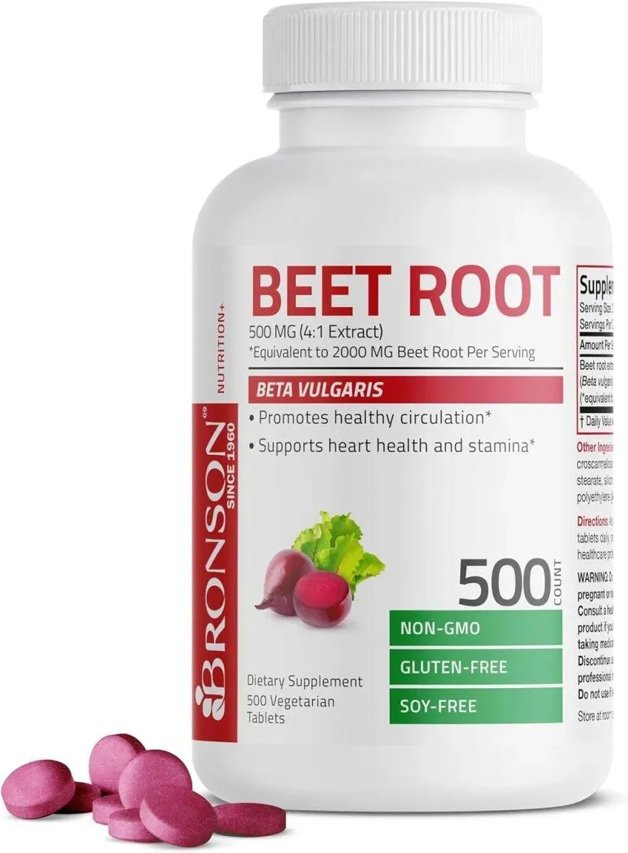 Bronson Beet Root Extra Strength 2000Mg. 500 Tabletas – The Red Vitamin MX
