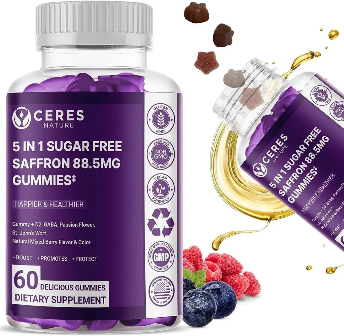 Ceres Nature Premium Saffron Extract 88.5Mg. 60 Gomitas – The Red ...