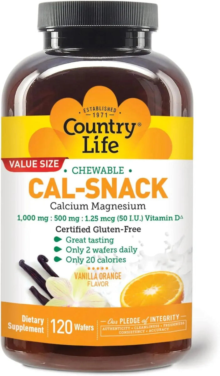 Country Life Cal-Snack Chewable Calcium 120 Tabletas Masticables – The ...