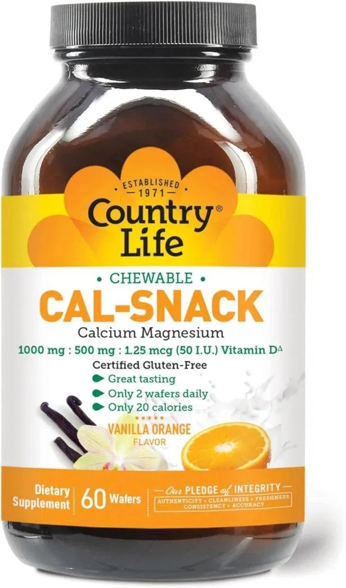 Country Life Cal-Snack Chewable Calcium 60 Tabletas Masticables – The ...
