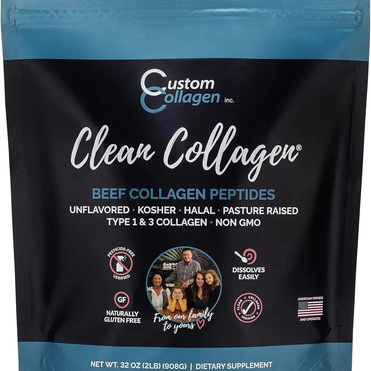 Custom Collagen Collagen Peptides Powder 908Gr. – The Red Vitamin MX