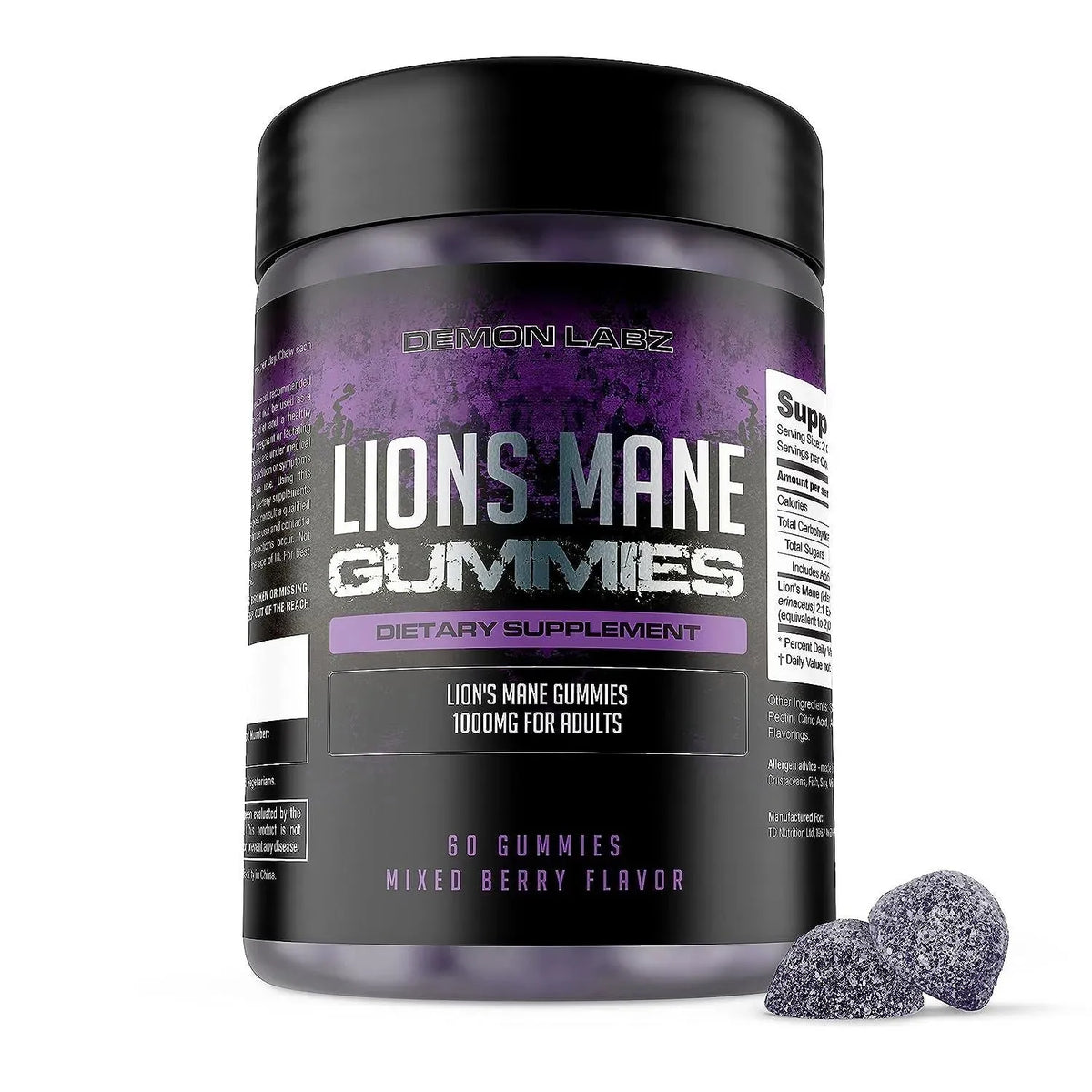 Demon Labz Lion's Mane Gummies 60 Gomitas – The Red Vitamin MX