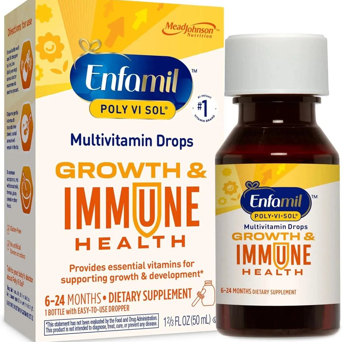 Enfamil Poly-Vi-Sol Liquid Multivitamin for Infants and Toddlers 50Ml ...