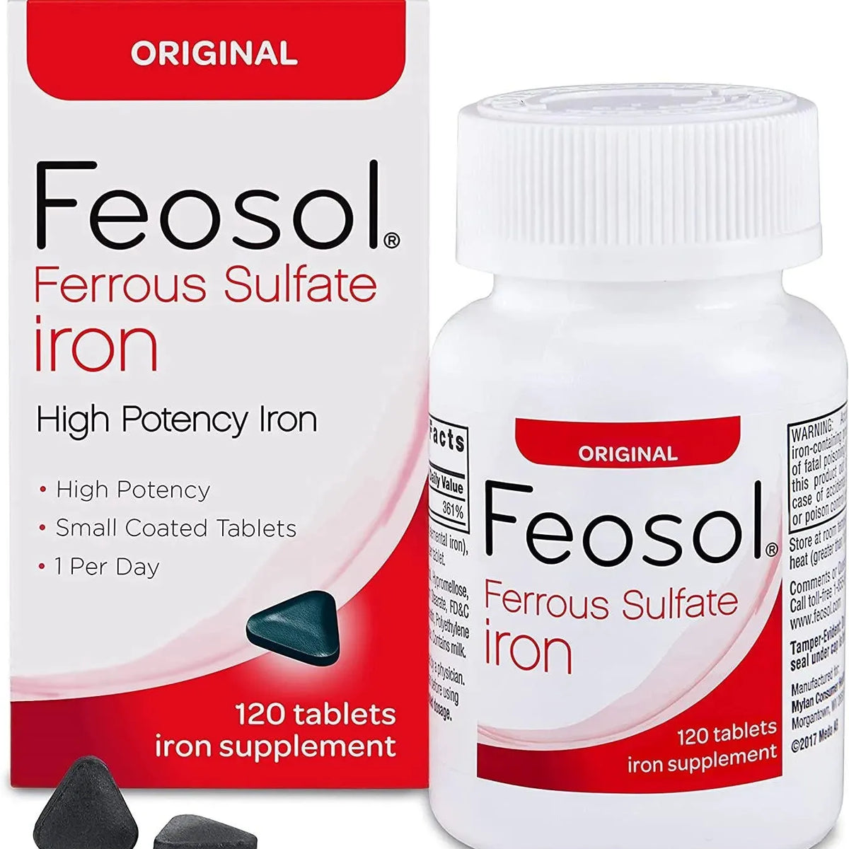 Feosol Original Iron Supplement Tablets 325Mg. 120 Tabletas – The Red ...