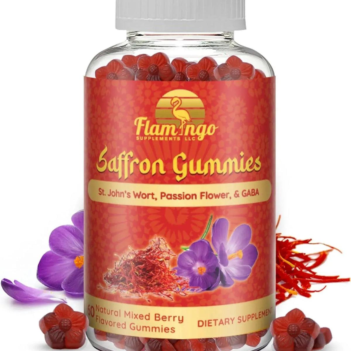 Flamingo Supplements Saffron Extract Gummies 60 Gomitas – The Red ...