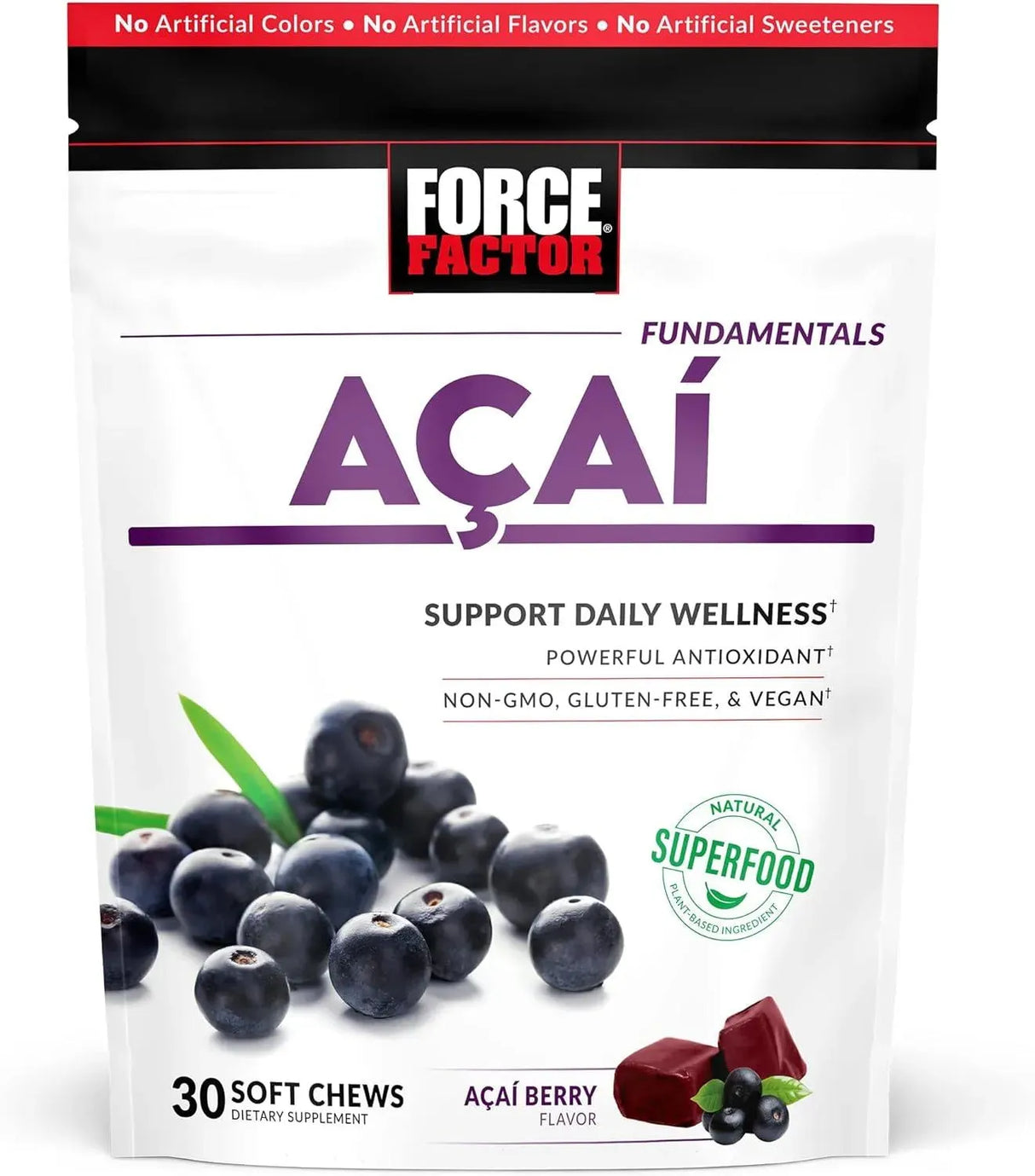 Force Factor Acai Soft Chews 30 Tabletas Masticables – The Red Vitamin MX