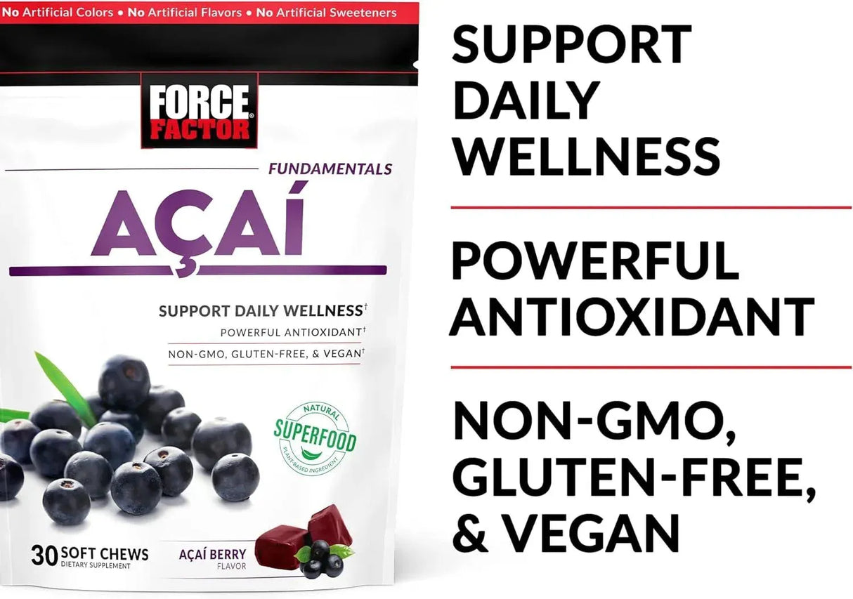 Force Factor Acai Soft Chews 30 Tabletas Masticables – The Red Vitamin MX
