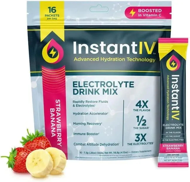 Instant IV Electrolytes Powder Drink Mix Strawberry Banana 16 Paquetes ...