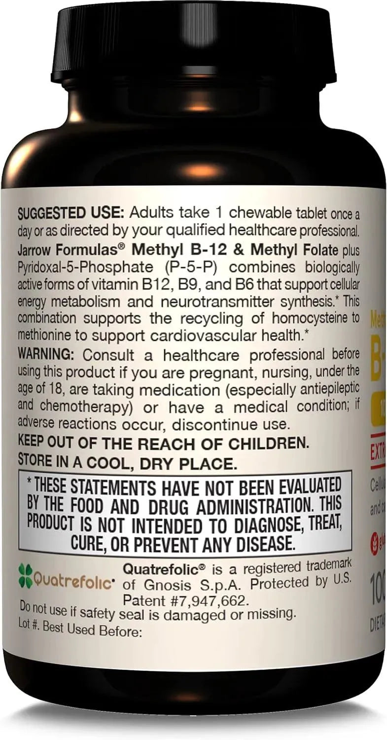 Jarrow Formulas Ultra Strength Methyl B-12 5000mcg & Methyl Folate 800 – The Red Vitamin MX