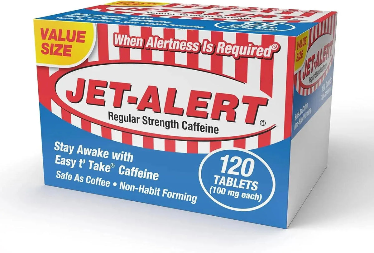 Jet-Alert 100Mg. Each Caffeine Tab 120 Tabletas – The Red Vitamin MX