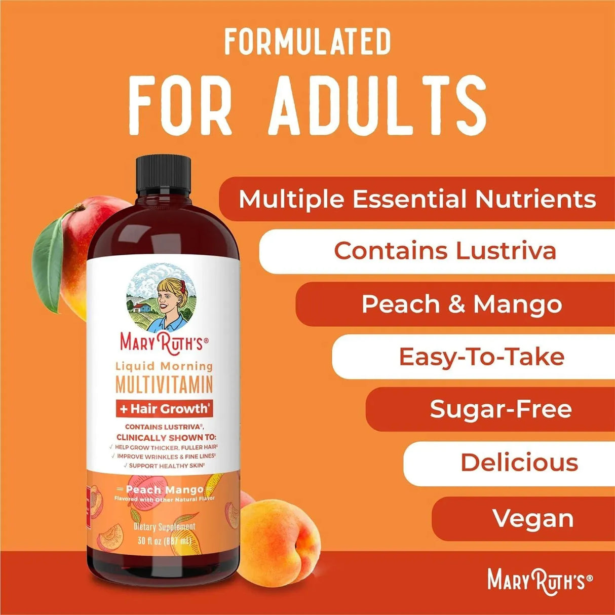 MaryRuth Organics Multivitamin Multimineral + Hair Growth Vitamins 887 ...