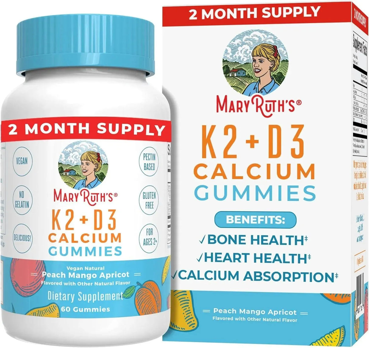 MaryRuth's Calcium with Vitamin D3 & Vitamin K2 60 Gomitas – The Red ...