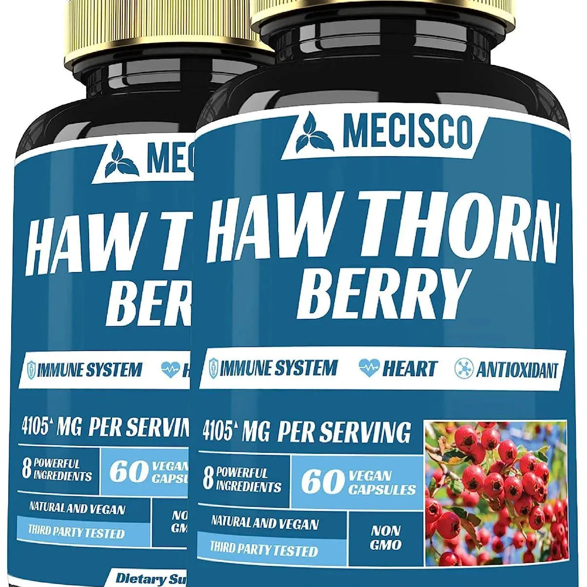 Mecisco Hawthorn Berry Extract Supplement 4105Mg. 60 Capsulas 2 Pack ...