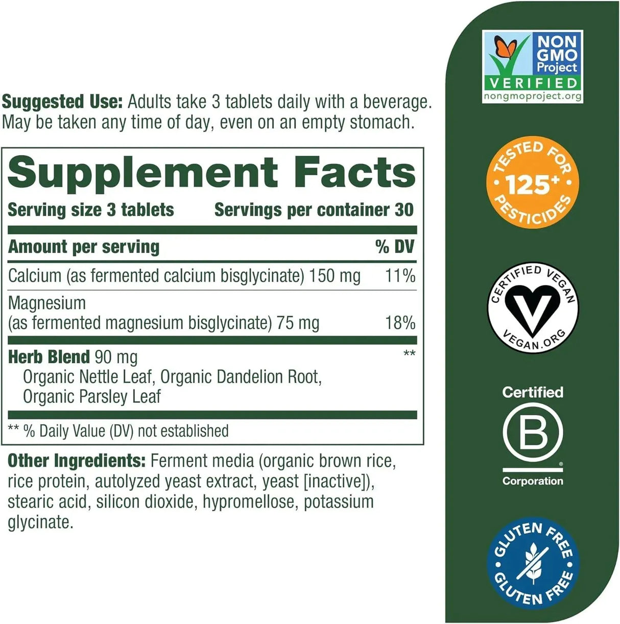 MegaFood Calcium Magnesium 90 Tabletas – The Red Vitamin MX