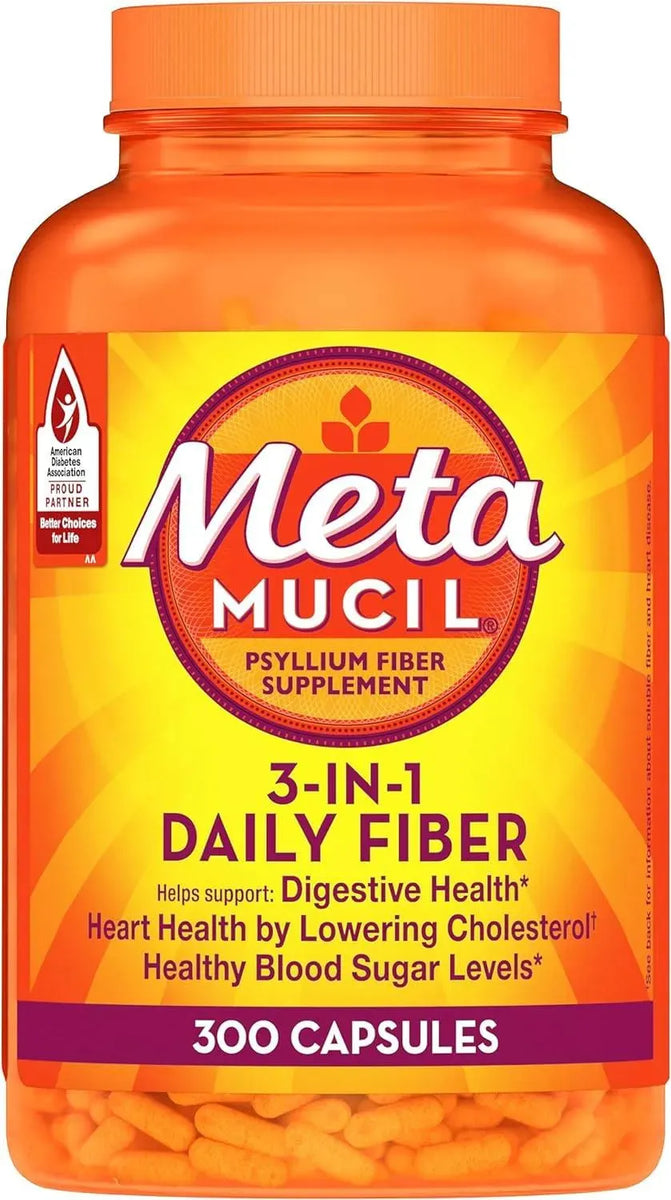 Metamucil 3-in-1 Fiber 300 Capsulas – The Red Vitamin MX